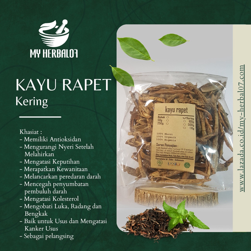Jual Herbal Kesehatan Kayu Rapet Kering / Parameria Laevigata 250 Gram ...