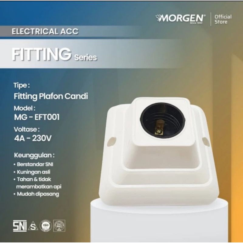 Jual MORGEN FITING LAMPU PLAFON FITTING SEGI BULAT E 27 | Shopee Indonesia