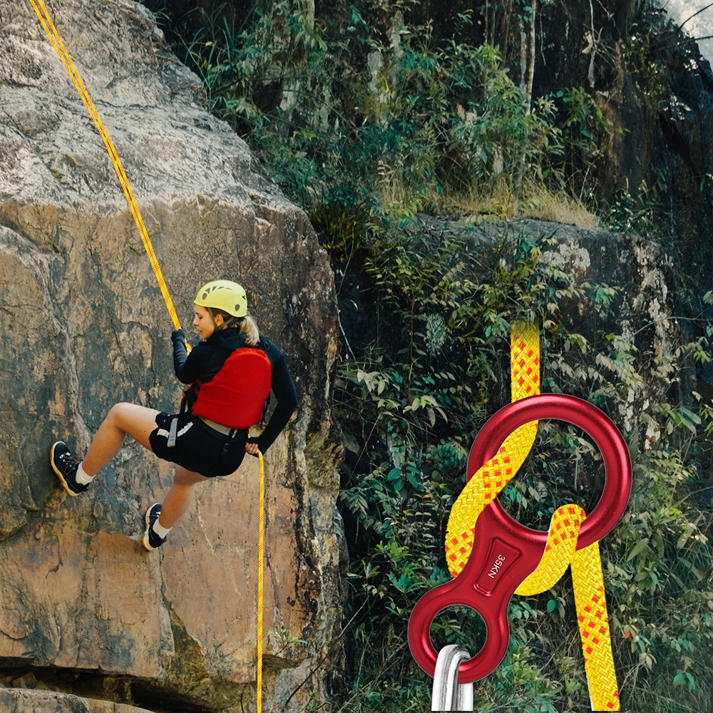 Jual 35Kn Figure 8 Climbing Rescue Safety Descender Carabiner Panjat ...