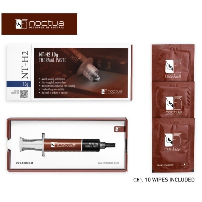 Jual Noctua NT-H2 10g Pro-Grade Thermal Compound Paste incl. Cleaning ...