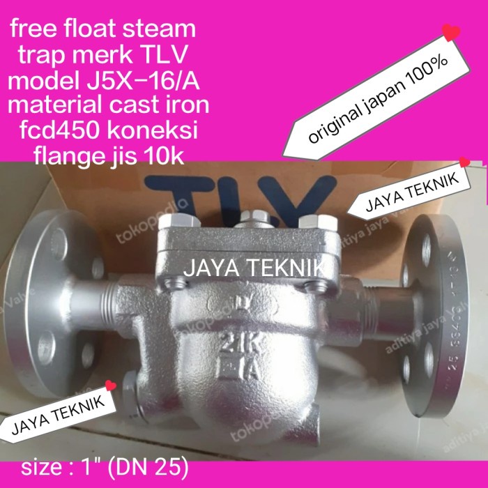 Jual New Free Float Steam Trap Tlv 1 Inch J5X-16/A Flange Jis 10K ...
