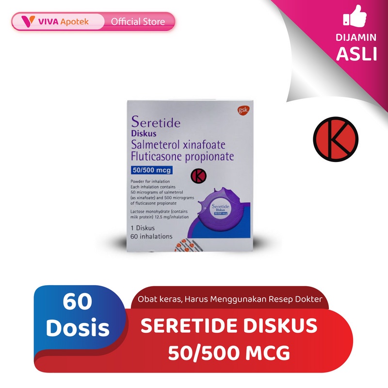 Jual Seretide Diskus 50/500 mcg / Gejala Asma (60 Dosis) | Shopee Indonesia
