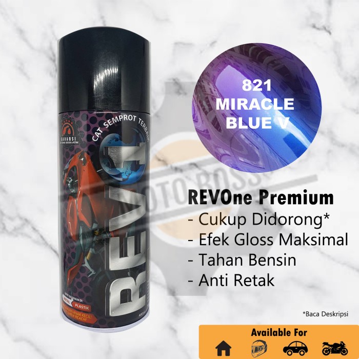 Jual CAT SEMPROT REVONE PREMIUM MIRACLE BLUE V 821 - BUNGLON PILOK PILOX | Shopee Indonesia
