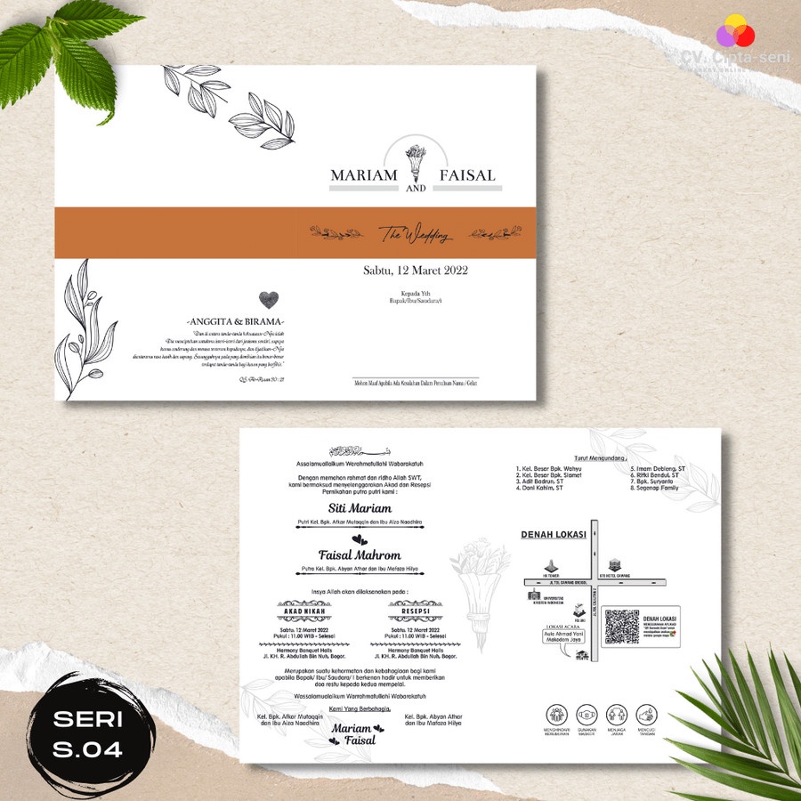 Jual undangan pernikahan desain klasik modern full color kode B3 ...