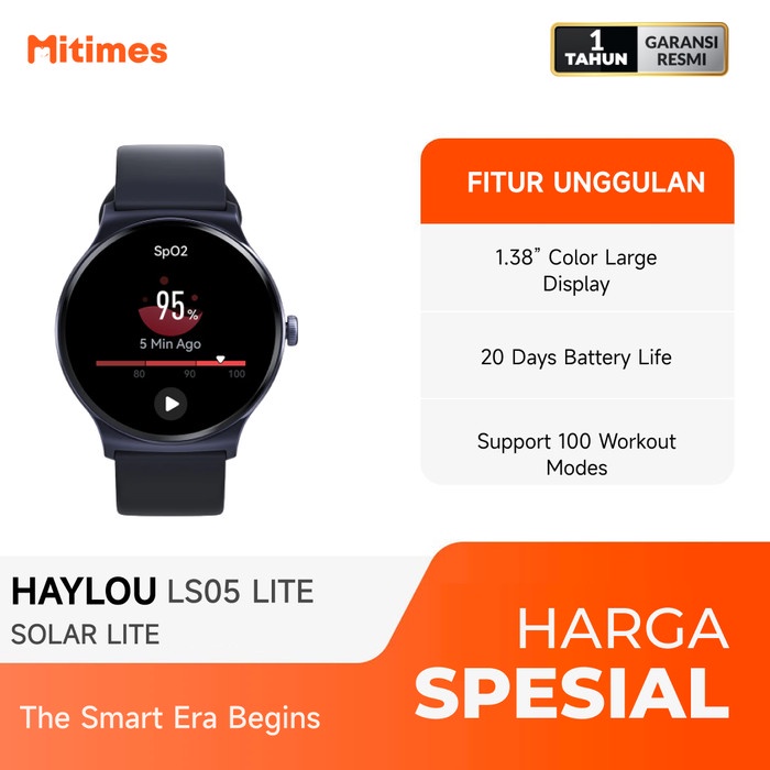 Jual HAYLOU SOLAR LS05 LITE SMART WATCH IP68 SP02 ORIGINAL 1.38 ...