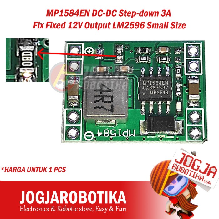 Jual hanya disini] MP1584EN DC-DC Step-down 3A Fix Fixed 12V Output LM2596 Small Size | Shopee ...