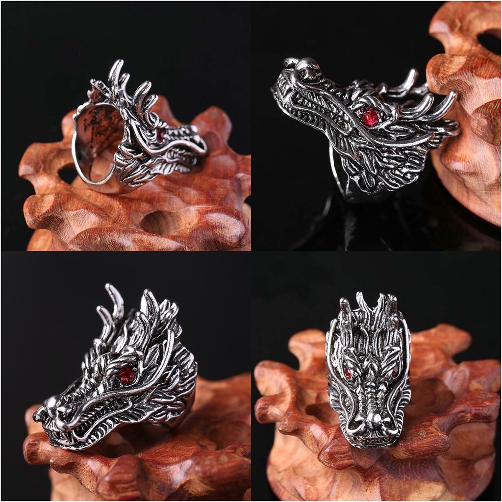 Jual COD Cincin Kepala Naga Pria Gaya Punk Hip Hop Vintage / Cincin ...