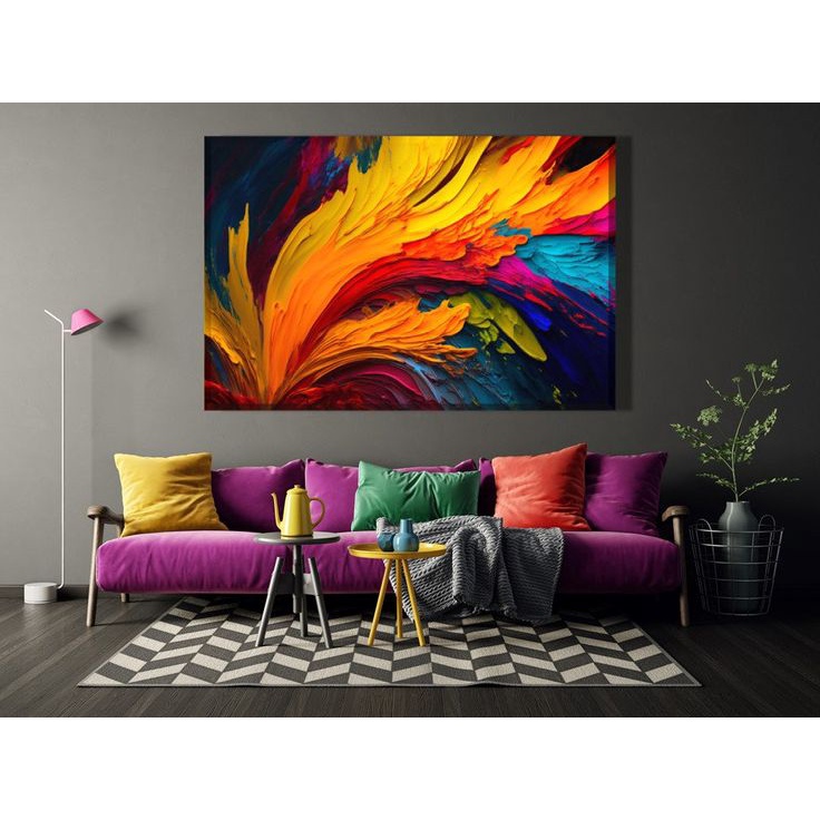 Jual Lukisan Abstrak Full Color Teksture Tebal Modern art | Shopee ...
