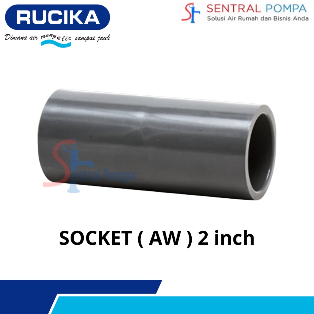 Jual RUCIKA Socket PVC ( AW ) 2" Sambungan Pipa Fitting Sock / Sok / Soket Rucika AW 2 Inch ...
