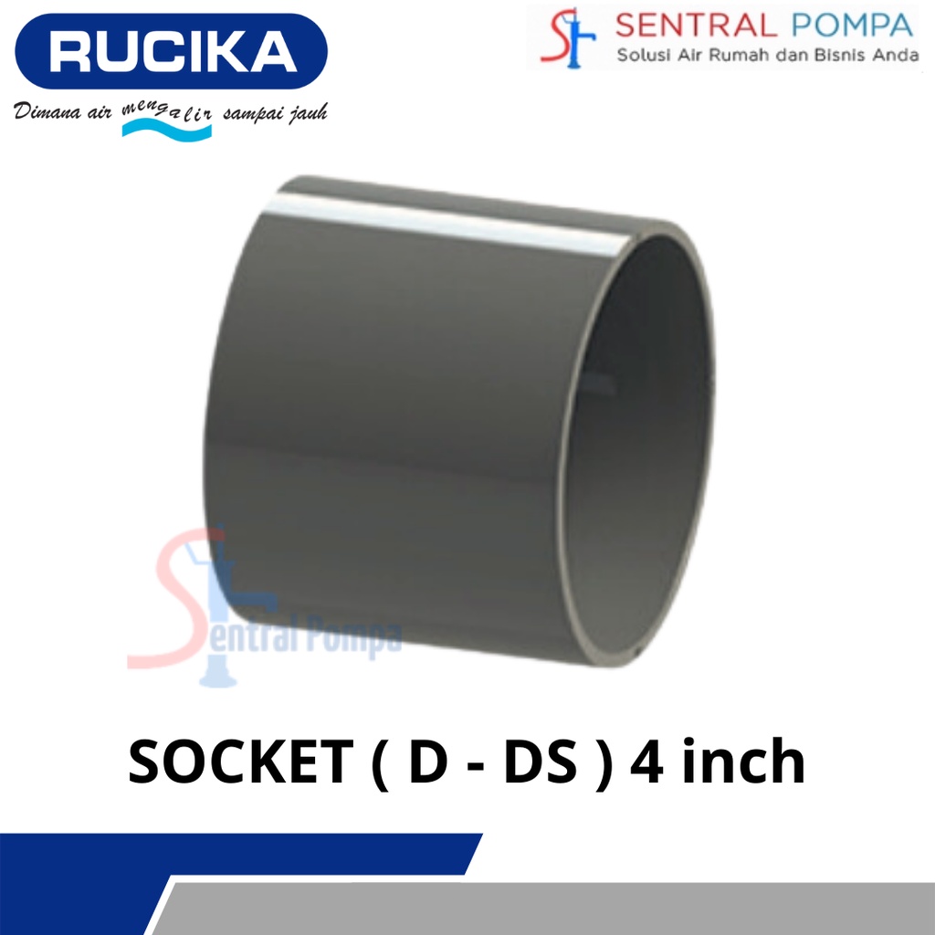Jual RUCIKA Socket D 4" Sambungan Pipa Fitting Sock / Sok / Soket Rucika PVC ( D-DS ) 4 Inch ...