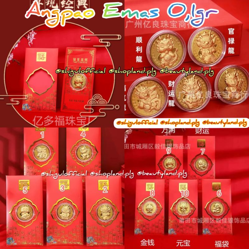 Jual Angpao Gold 24k Angpao Emas Naga 2024 0,1gr kadar 999 ...