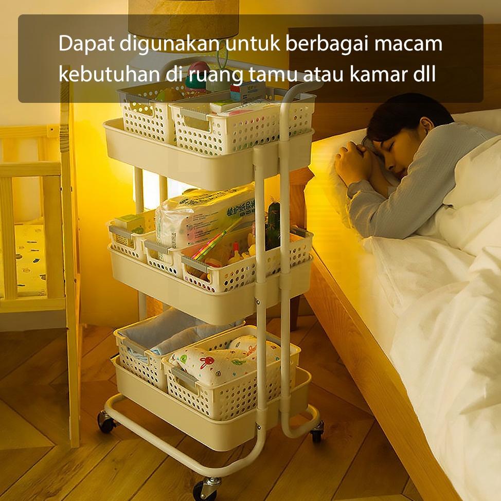 Jual Sale! HUGO Rak Dapur Dorong Besi Stainless Steel Rak Troli Susun ...