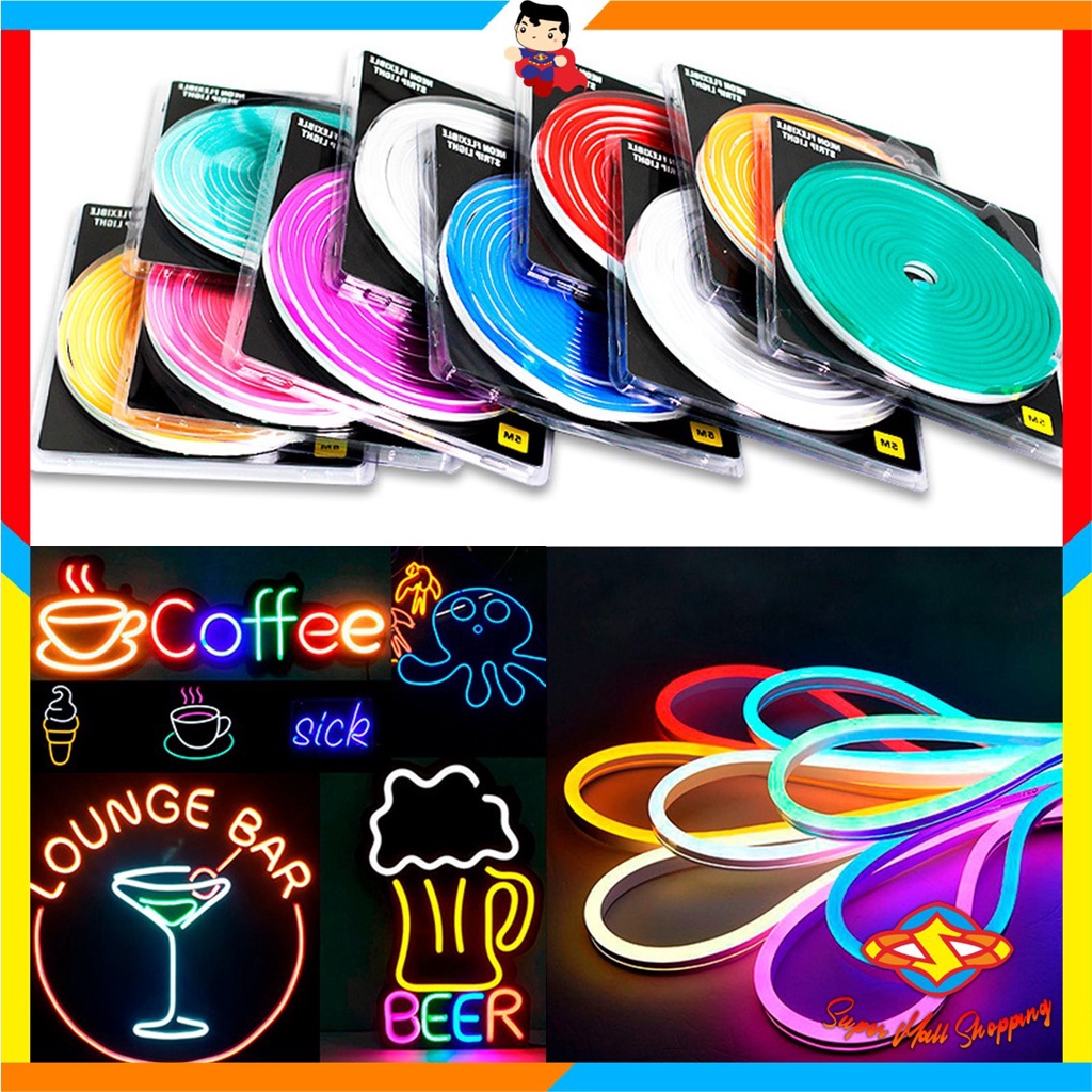 Jual SMS Lampu Neon Flex LED Strip Selang Panjang 5M DC 12V Waterproof Lampu Dekorasi Murah ...