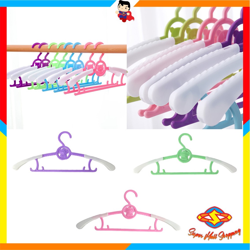 Jual Sms Hanger Plastik Karakter Gantungan Baju Anak Warna Pastel Lucu ...