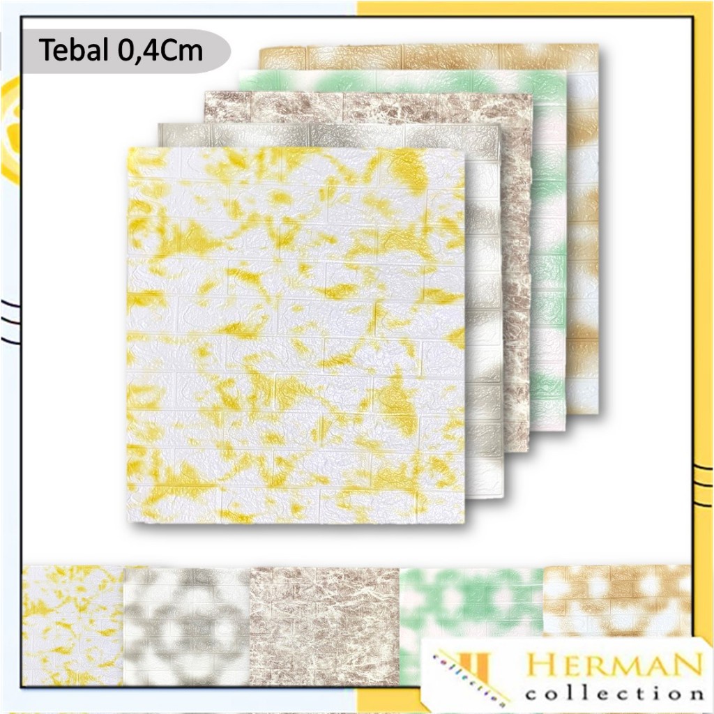 Jual HC Wallpaper Dinding Foam 3D Motif Batu Bata Corak Ukuran 76 x 70 ...