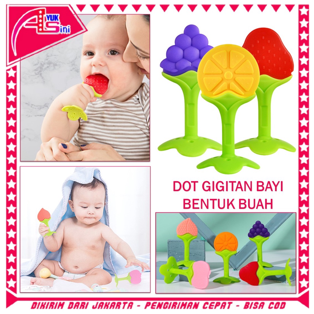 Jual AS Teether Bahan Silikon Baby Fruit Teether Gigitan Teether ...