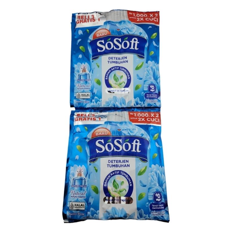 Jual So Soft Deterjen Cair Sachet Isi 16 x 40ml | Shopee Indonesia