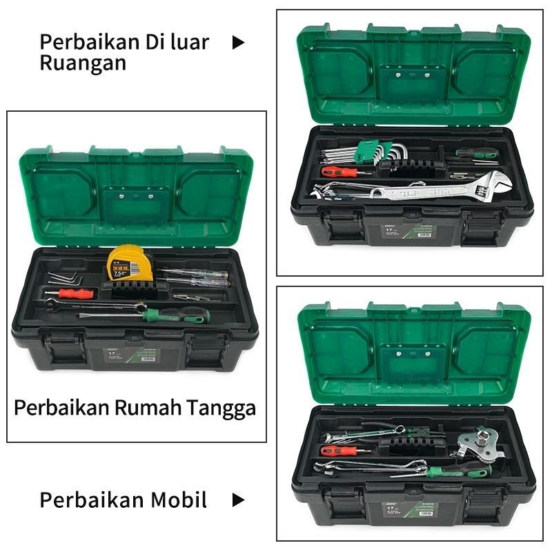 Jual Tool box besar plastik 14 inch toolbox kotak perkakas besi tahan ...