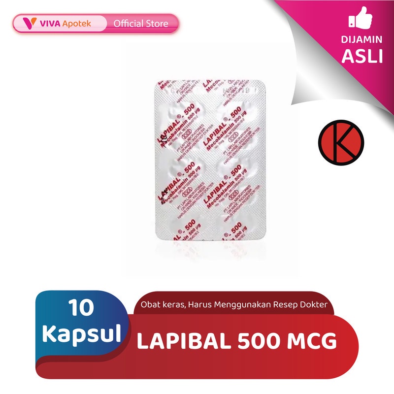 Jual Lapibal 500 mcg / Mecobalamin 500 mcg / Anemia (10 Kapsul ...