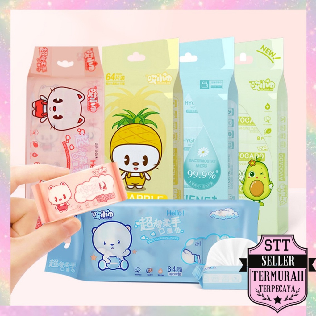 Jual STT Tissue Basah Mini Karakter Tisue Basah Bayi Bebas Alkohol ...