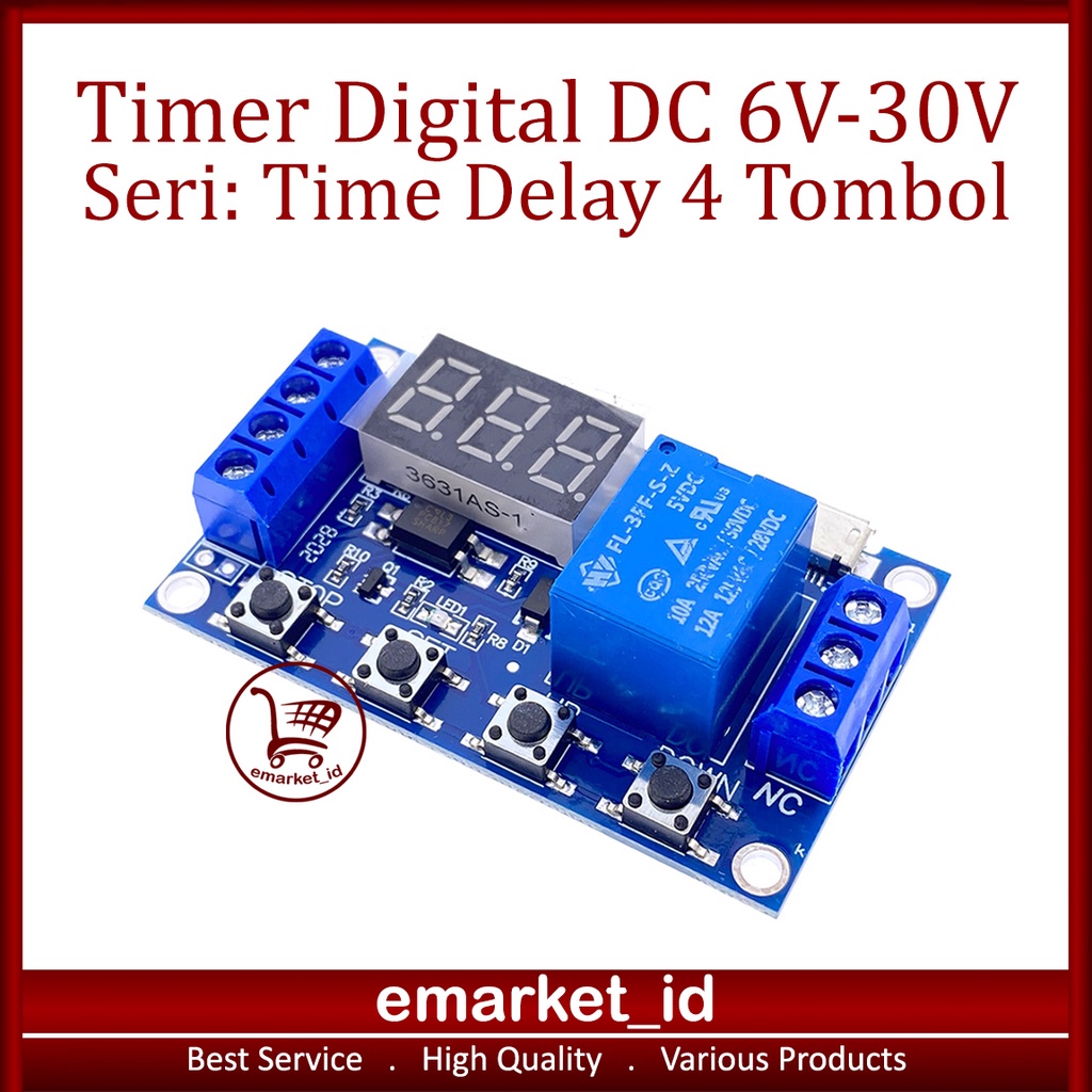 Jual Relay Timer Display 4tombol Module Switch Control Delay Time Dc