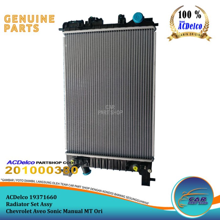 Jual Radiator Set Assy Chevrolet Aveo Sonic Manual M/T Ori | Shopee ...