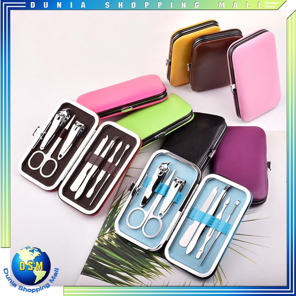Jual DSM Manicure Set 7 in 1 Gunting Kuku Nail Art Set Dompet Menicure ...