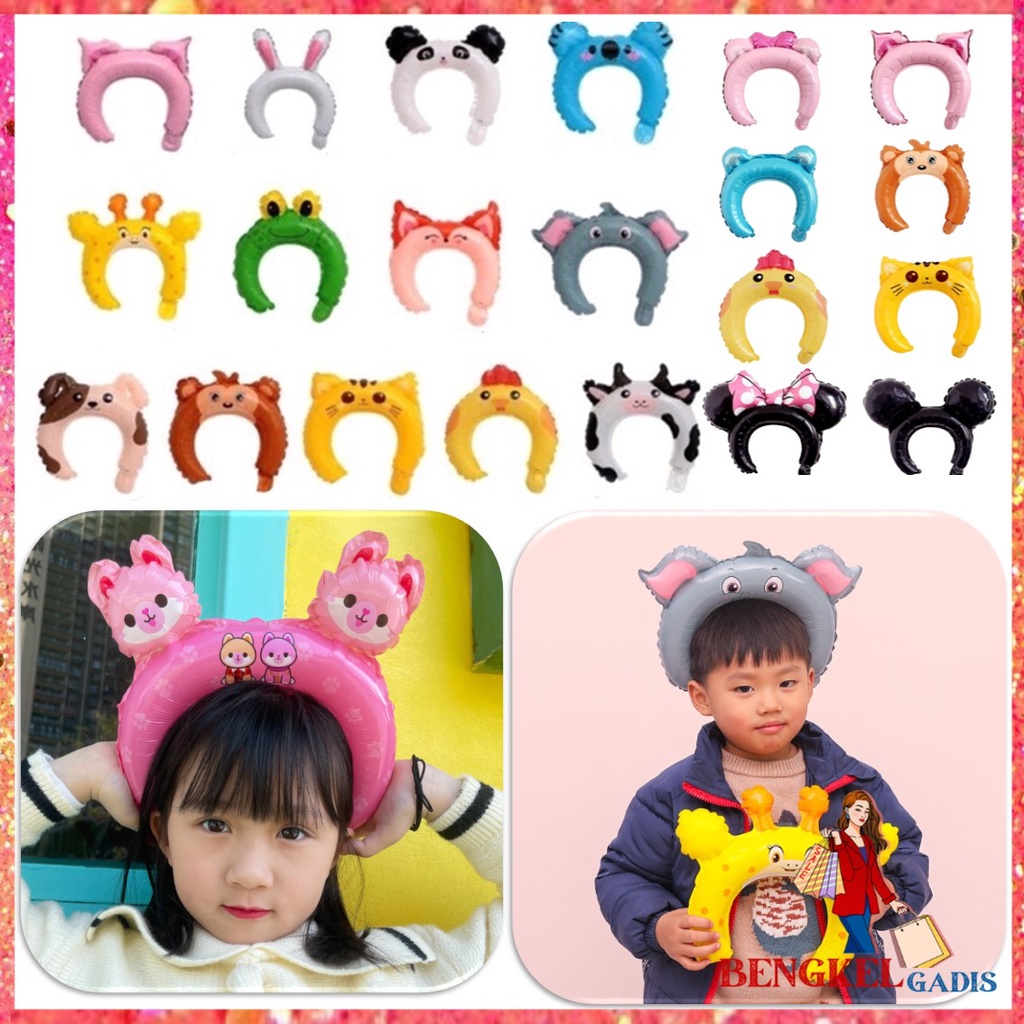 Jual BG Balon Bando Karakter Hewan Balon Foil Kartun Animal Headband ...