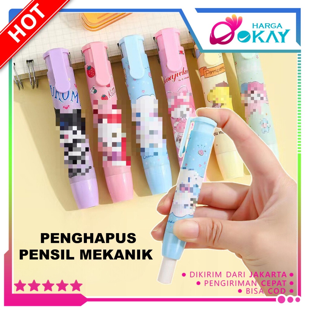 Jual HO Hapusan Eraser Lipstik Retractable Cute Penghapus Pensil ...