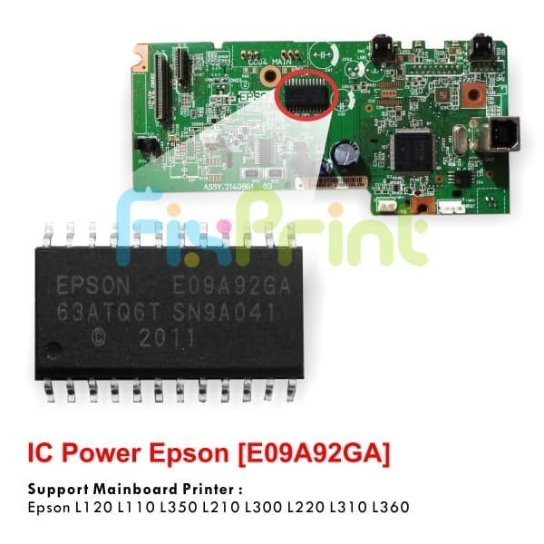 Jual Ic Power Epson E09A92Ga Ic6 Mainboard Printer L110 L120 L121 L210 L220 Garansi | Shopee ...