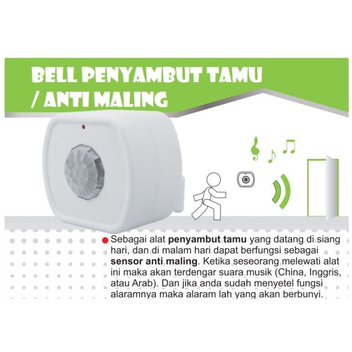 Jual Promo Bell Pintu Sensor Gerak Alarm Penyambut Tamu Sensor Gerak ...