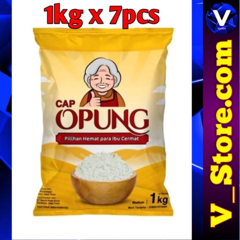 Jual Beras CAP OPUNG 7Kg (1Kg x 7pcs) Beras Kemasan Pabrik | Shopee ...