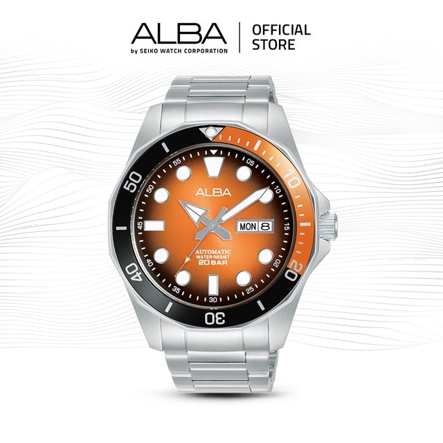 Jual Alba Mechanical Jam Tangan Pria AL4547 / AL4547X1 Automatic Orange ...