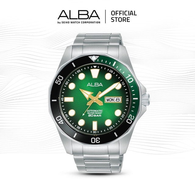 Jual Alba Mechanical Jam Tangan Pria AL4537 / AL4537X1 Automatic Green ...