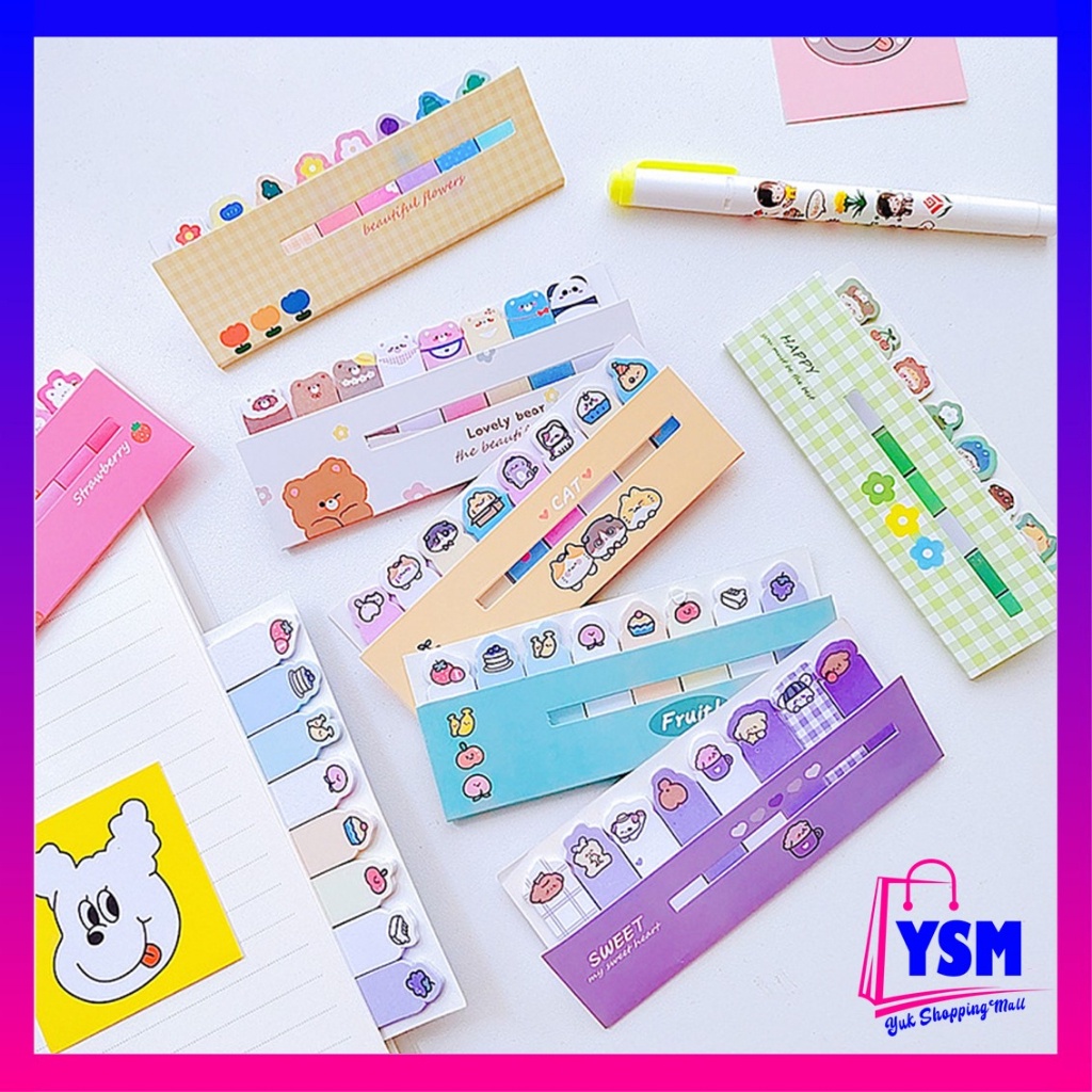 Jual YSM Sticky Notes Karakter 8IN1 Tempelan Kertas Catatan 120 Lembar ...