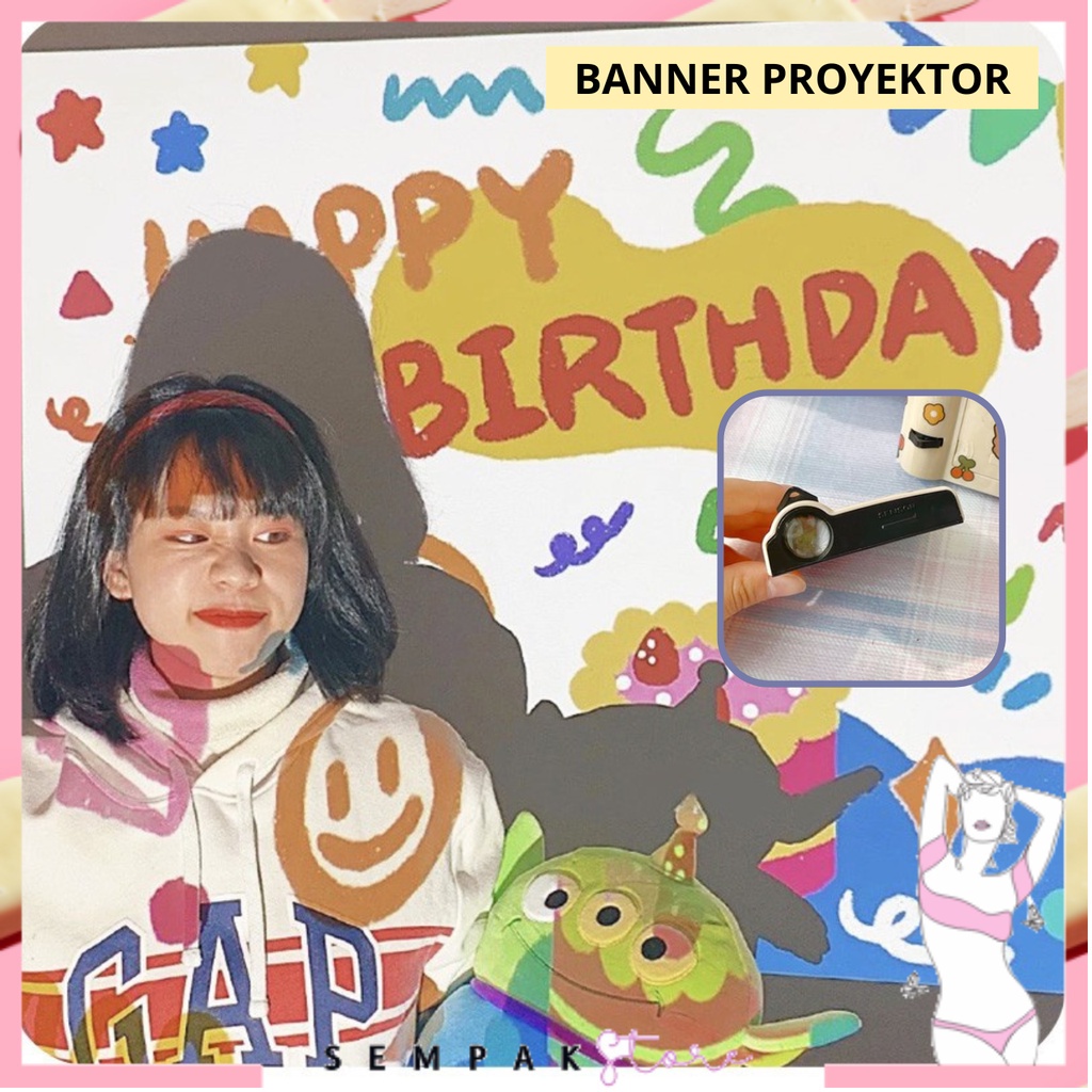 Jual SS Proyektor Mini Ulang Tahun Portable Backdrop Mini Birthday ...