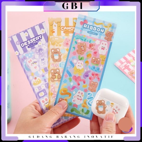Jual GBI STICKER WATERPROOF KARTUN BEAR RABBIT HOLOGRAM STIKER MOTIF ...