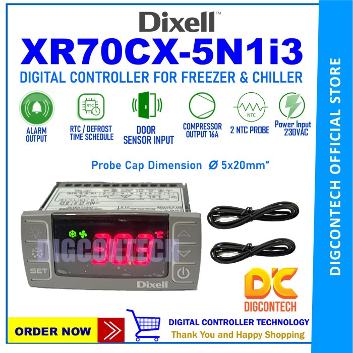 Jual Digital Thermostat DIXELL XR70CX-5N1i3 230 V +2NTC Probe | Shopee Indonesia