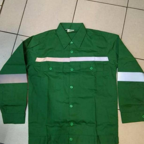 Jual Baju safety lengan panjang IMJ / seragam proyek / wearpack hijau ...