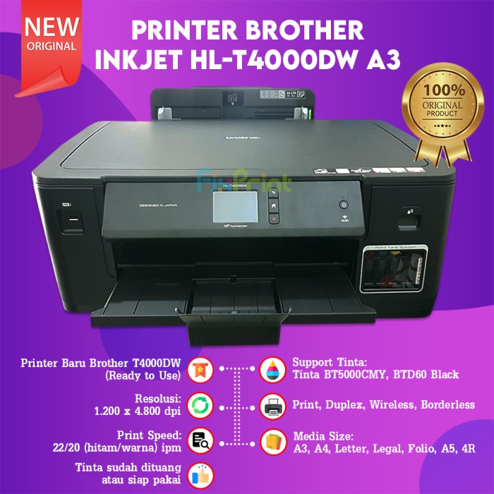 Jual Printer A3 Brother HL-T4000DW Garansi Resmi T4000-DW Duplex ...