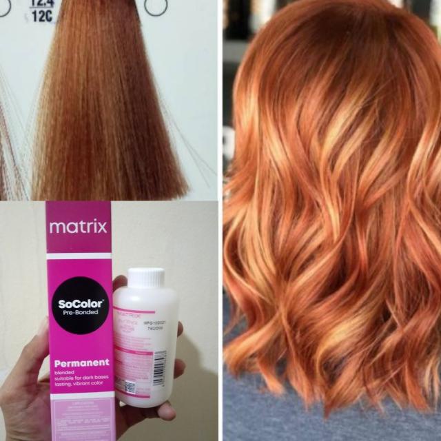 Jual cat rambut matrix so color 12.4 / 12C Hair color pewarna rambut ...