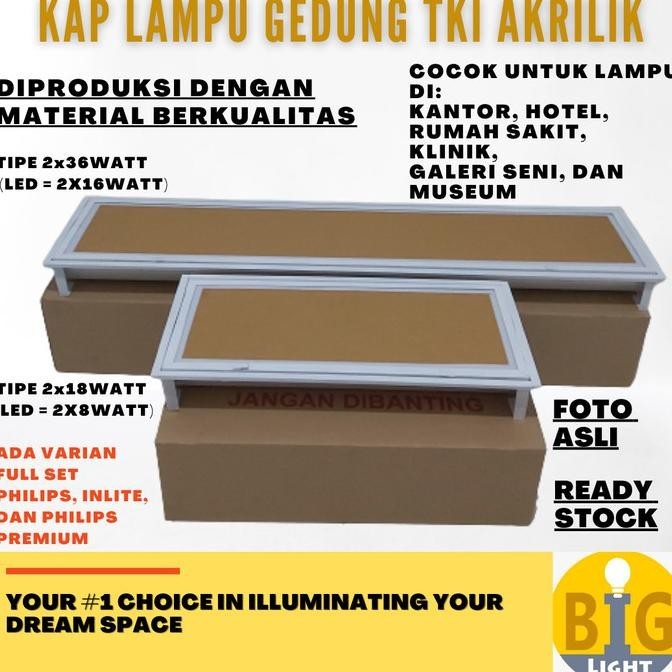 Jual Kap Tki Acrylic Akrilik Acrilic Lampu Led 2X18 Watt Dan 2X36 Watt ...