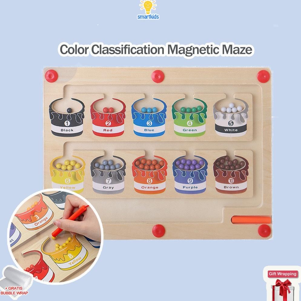 Jual ORIGINAL MAINAN SORTING WARNA MAGNET KAYU / KLASIFIKASI WARNA MAZE ...
