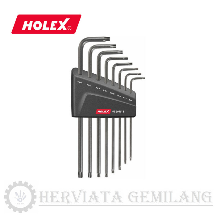 Jual New Holex Security Torx Key L-Wrench Set 9 Pcs / Center Hole ...