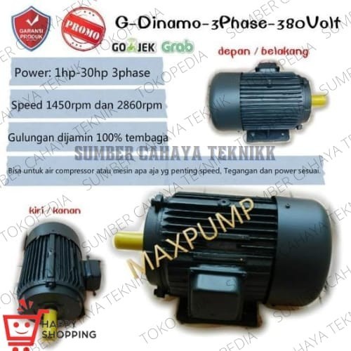 Jual [New] Dinamo Elektro Motor Maxpump 18.5Kw 25Hp 3Phase 4Pole Dynamo Listrik Terbatas ...