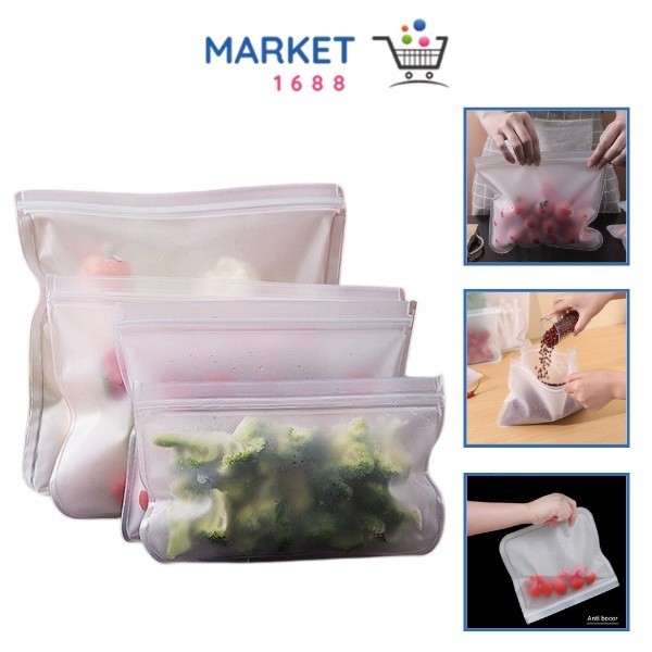 Jual Market1688 Ziplock Food Storage Pouch Penyimpanan Makanan Kulkas ...