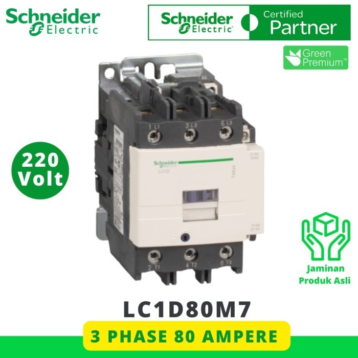 Jual [New Ori] Kontaktor 3P 125A 3 Phase 125 Ampere Lc1D80M7 Sni ...