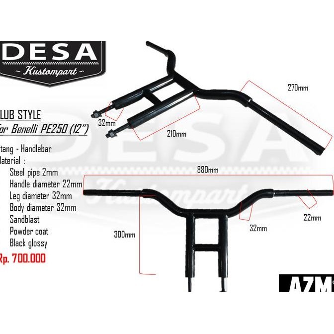 Jual Stang Custom Stang Benelli PE 250 Stang PE250 Club Style Clubstyle ...