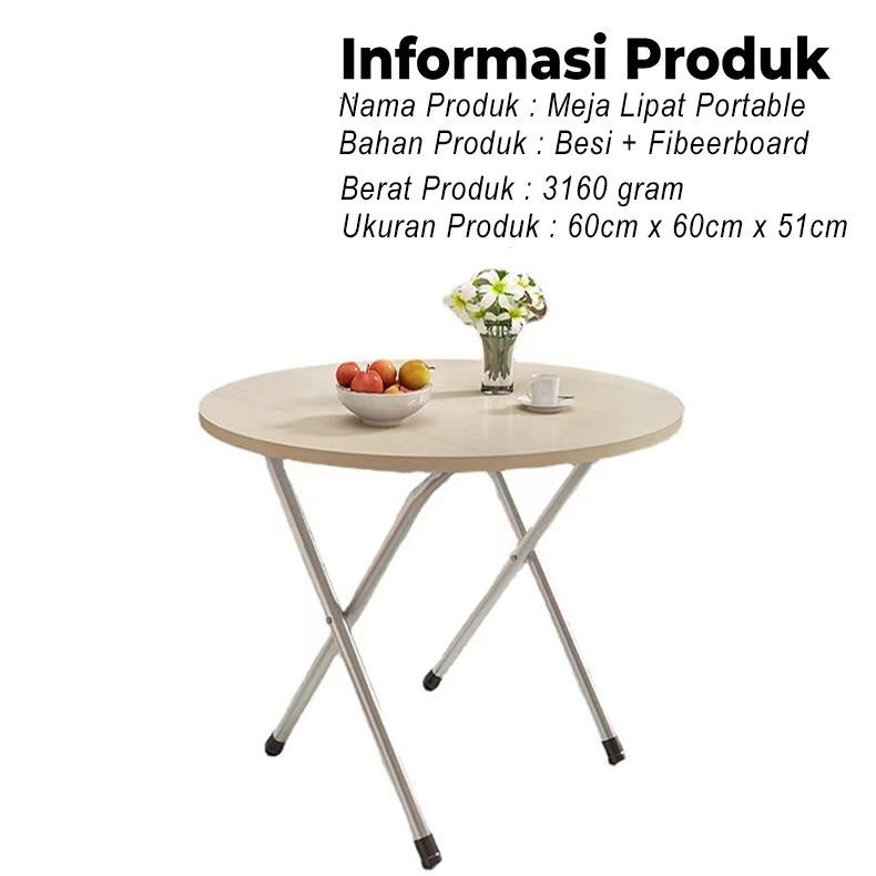 Jual Flash Sale Meja Lipat Meja Lesehan Minimalis Meja Bulat Diameter ...