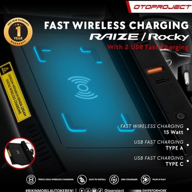 Jual WIRELESS CHARGING A.N RAIZE/ROCKY WITH 2 USB FAST CHARGING ...